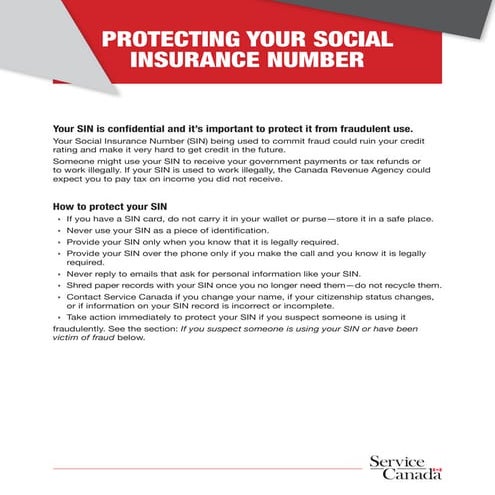 How to Protect your SIN | PDF