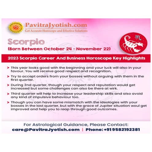 2023 Scorpio Career Horoscope and Business Horoscope | PDF