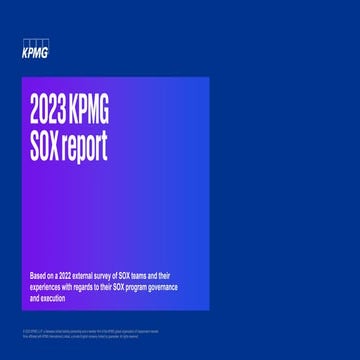 2023-sox-survey KPMG SOX REPORT Resumen de la Ley Sarbanes-Oxley | PDF