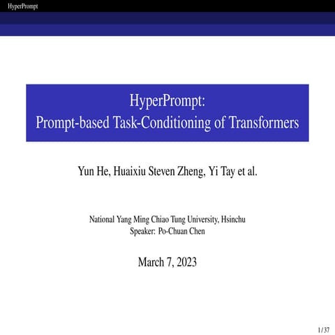 HyperPrompt:Prompt-based Task-Conditioning of Transformerspdf | PDF