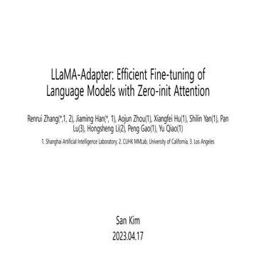 20230419-LLaMA-Adapter_ Efficient Fine-tuning of Language Models with Zero-init Attention_san.pptx