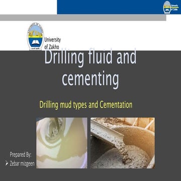 Drilling mud types and Cementation | PPTX