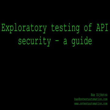 Interface By Apidays 2023 Exploratory Testing Of Api Security A Guide Bas Dijkstra On Test 