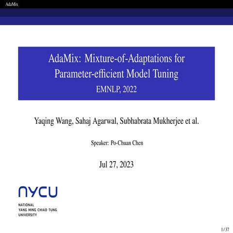 AdaMix: Mixture-of-Adaptations for Parameter-efficient Model Tuning.pdf