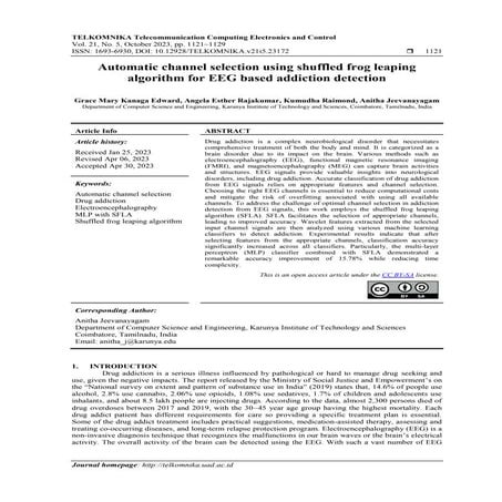 Automatic channel selection using shuffled frog leaping algorithm for EEG based addiction ...