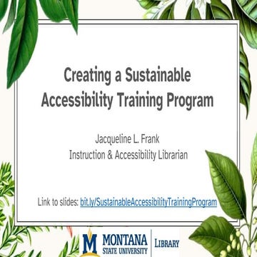 Creating a Sustainable Accessibility Training Program | PPTX