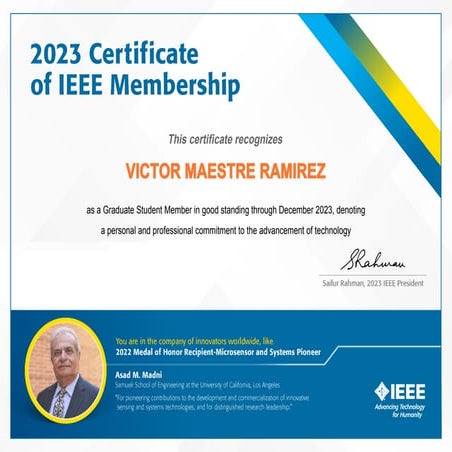 2023 Certificate of IEEE Membership | PPT