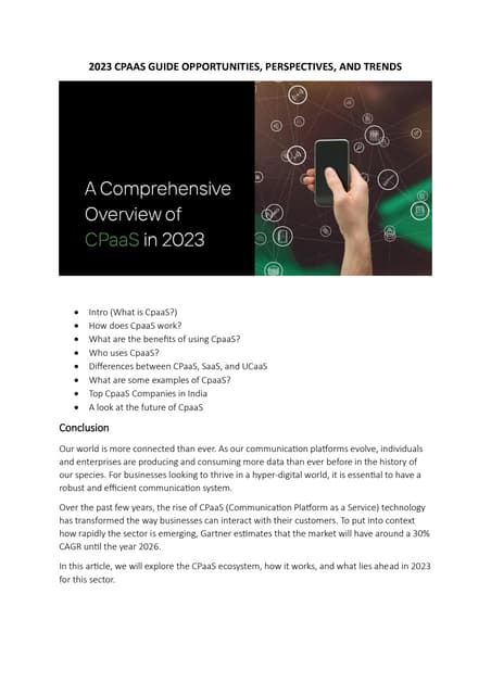 Understanding CPAAS - Applications, Benefits, Functions, and Key Features | PPTX