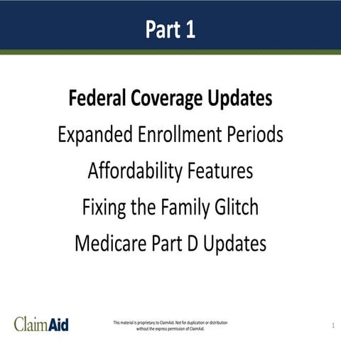 Part 1 2023 Federal Coverage Updates | PPT