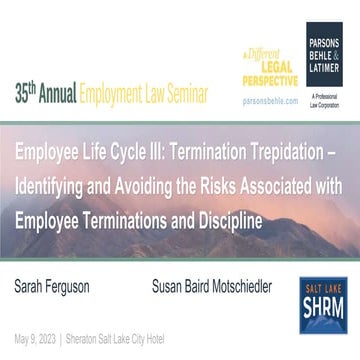 Employee Life Cycle III: Termination Trepidation - Identifying and ...