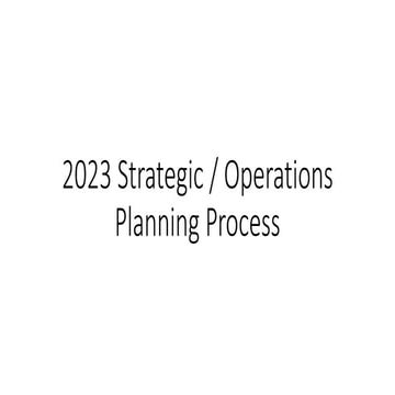 2023 Strat Planning Process.pdf | Business Administration | Business