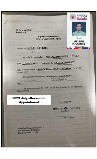 BIR ITR 2316 FORM - MELJUN CORTES | PDF