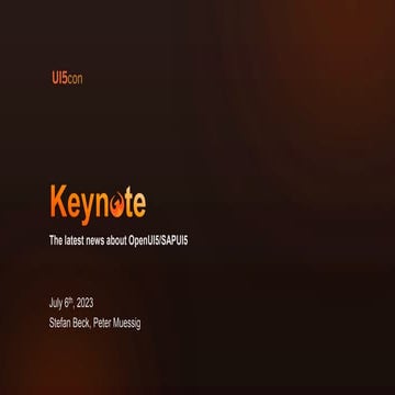 UI5con 2023 - Keynote | PPTX
