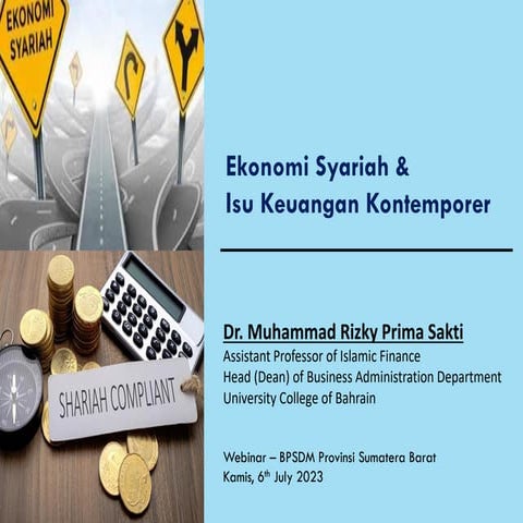 2023 Webinar - Ekonomi syariah & isu keuangan kontemporer, BPSDM Sumbar ...
