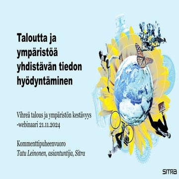 21.11.2024 Vihreä talous ja ympäristön kestävyys, Tilastokeskus | PDF