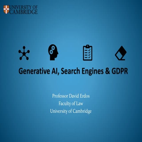 Generative AI, Search Engines and GDPR | PPTX
