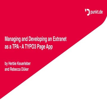 Developing an Extranet as TYPO3 Page App | PPT