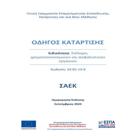 Οδηγός Κατάρτισης 2024 Στέλεχος Χρηματοοικονομικών Και Ασφαλιστικών ...