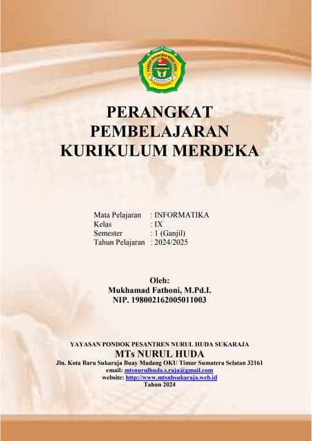 Contoh Rencana Hasil Kerja Guru (RHK) Tahunan | PDF