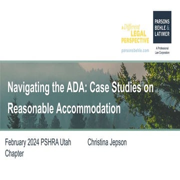 Navigating the ADA: Case Studies on Reasonable Accommodation | PPTX