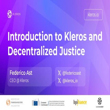 Introduction to Kleros and Decentralized Justice | PPT