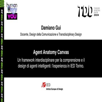 Damiano Gui professore presso @IED Torino, “Agent Anatomy Canvas – Un ...