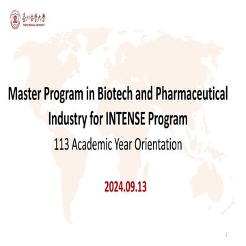 20240912 Master Program in Biotech and Pharmaceutical Industry for ...