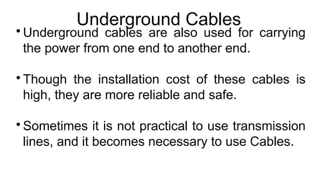Design and construction of underground cable transmission line | PPTX