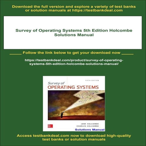 Survey of Operating Systems 5th Edition Holcombe Solutions Manual | PDF