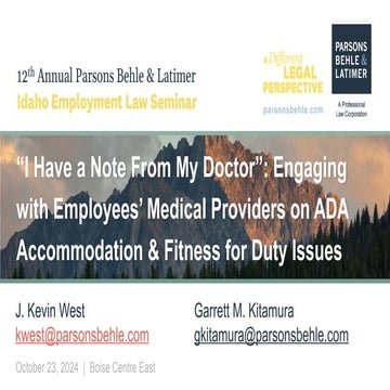 I Have a Note from My Doctor: Engaging with Employees' Medical Providers on ADA Accommodation ...