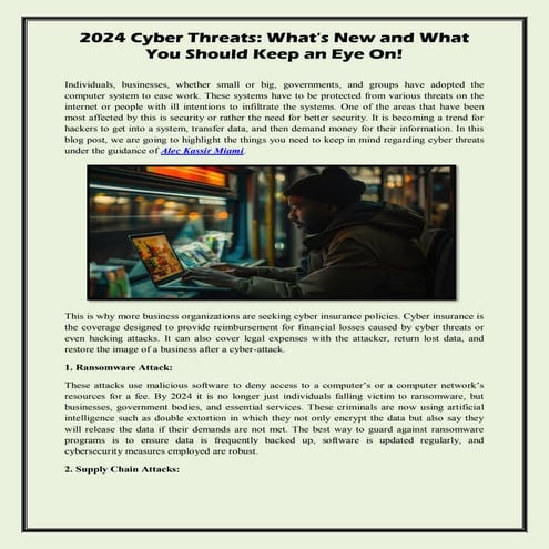 2024 Cyber Threats: What's New and What You Should Keep an Eye On! | PDF