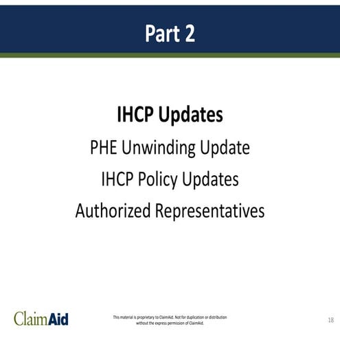 Part 2 2024 Indiana Health Coverage Program Updates NAV CE | PDF