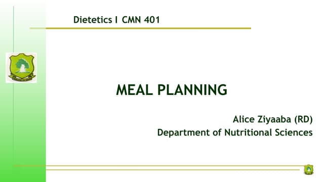 Planning meals with the multimix principle | PPTX