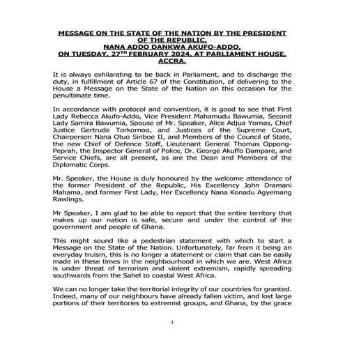 2024 Message on the State of the Nation (1).pdf | Civic affairs | Politics