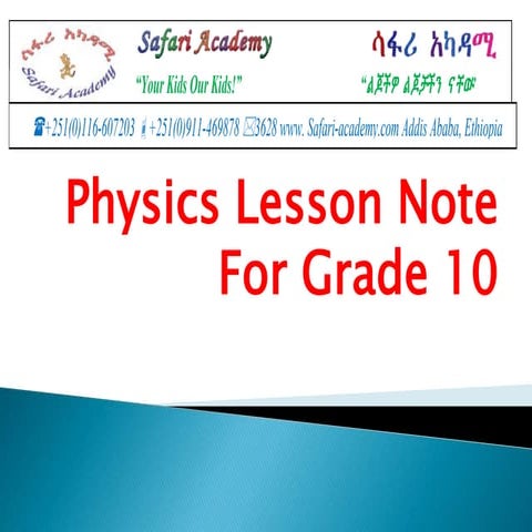 2024 Physics Lesson Note for Grade 10 (Unit 6 ).pptx