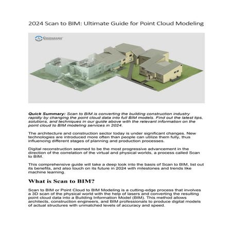 2024 Scan to BIM: Ultimate Guide for Point Cloud Modeling | PDF