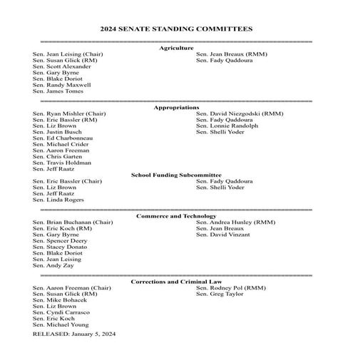 2024 Senate Standing Committee List_1.5.2024 Update.pdf