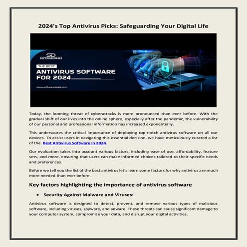 2024's Top Antivirus Picks: Safeguarding Your Digital Life | PDF