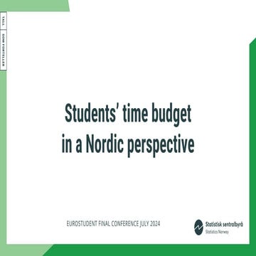 Student's time budget in a Nordic perspective | PDF