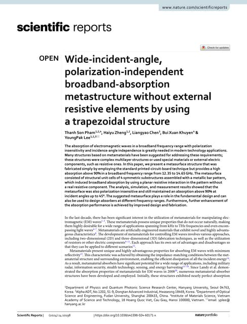 Study of Multiple Plasmon Resonance based Broadband Cross- Polarization ...