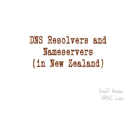 DNS Resolvers and Nameservers (in New Zealand) | PDF