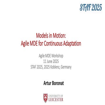 Models In Motion Agile Mde For Continuous Adaptation Ppt