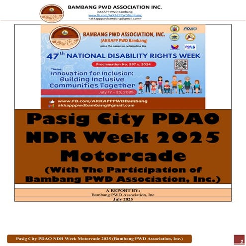 NDR Week Motorcade 2025 of Pasig City PDAO (Bambang PWD Association ...