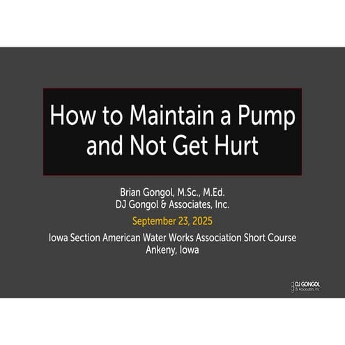 How to Maintain a Pump Without Getting Hurt - v.14