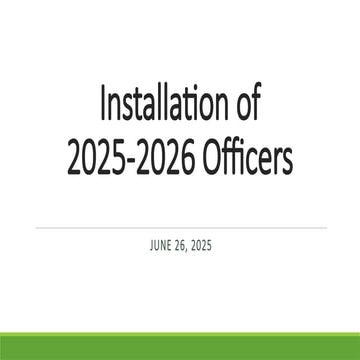 2025-2026 Installation of Officers & Committee Members | PPTX