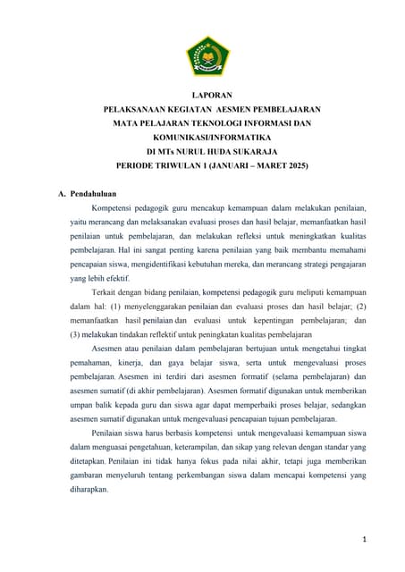Contoh Rencana Hasil Kerja Guru (RHK) Tahunan | PDF