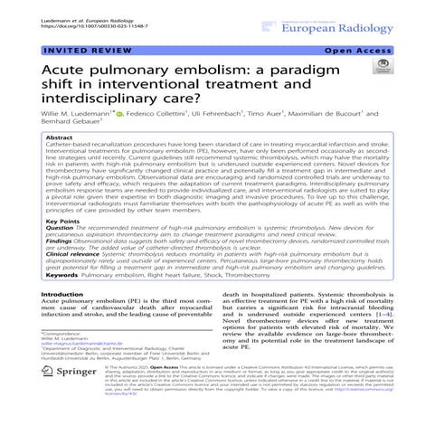 2019 Acute Pulmonary Embolism.pdf, escardio guideline | PDF