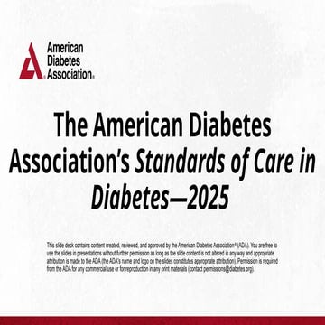 ADA Diabetes guideline 2025- Prevention, Monitoring & Comprehensive ...