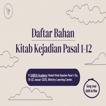 Daftar Bahan Bedah Kitab Kejadian (BKK) | PDF