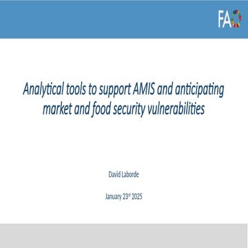 Analytical tools for supporting AMIS by FAO-ESA | PPTX